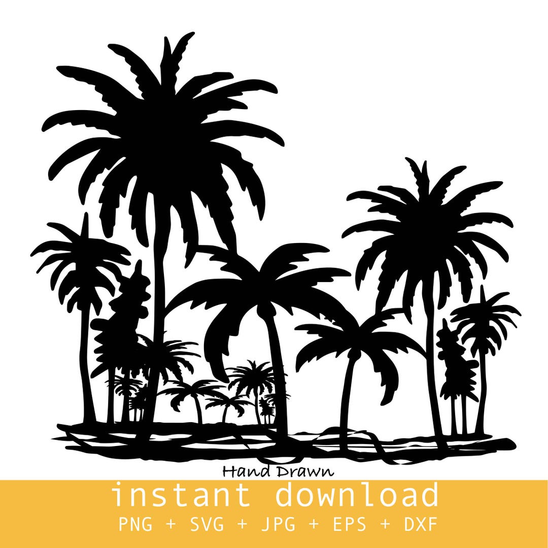 Palm Trees, Palm Tree Clipart, Palm Tree SVG, Black Palm Tree Svg ...