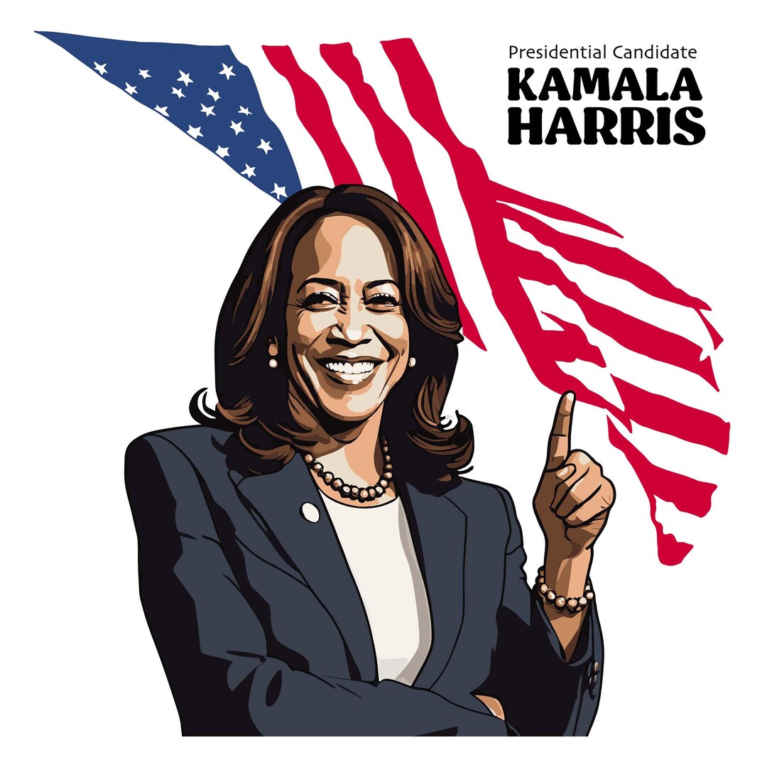 Kamala Harris, Kamala Harris and Flag, Kamala Harris SVG, Kamala SVG ...