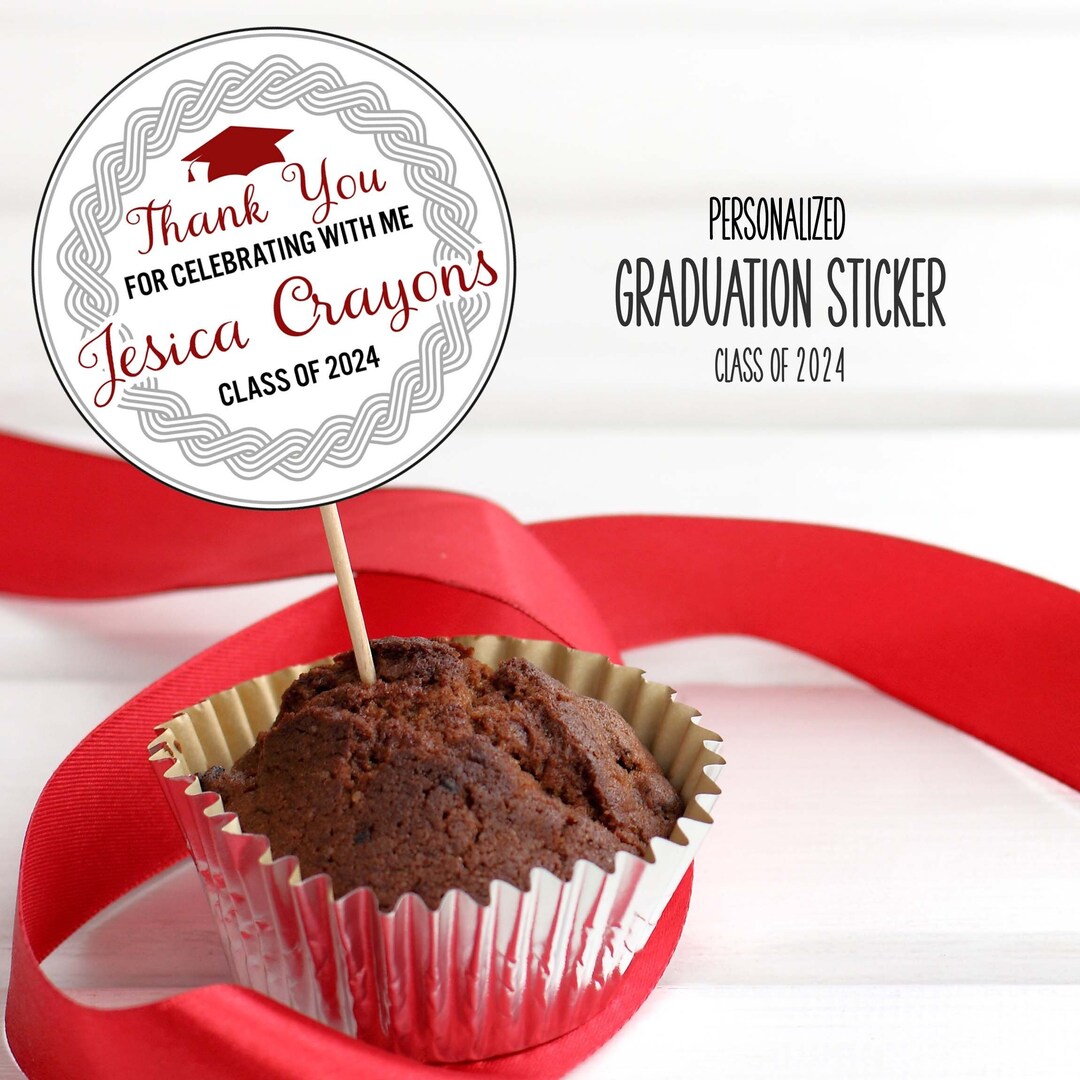 Graduation Thank You Stickers, Thank You for Celebrating With Me, Grad ...