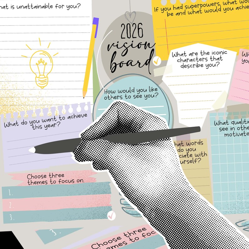 2026 Goal Planner & Vision Board for Students, Growth Mindset PDF ...