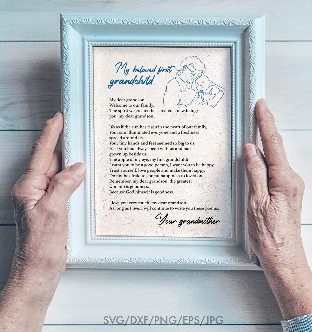 Poem to My First Grandchild, First Mum, Poem, First Grandchild Svg ...