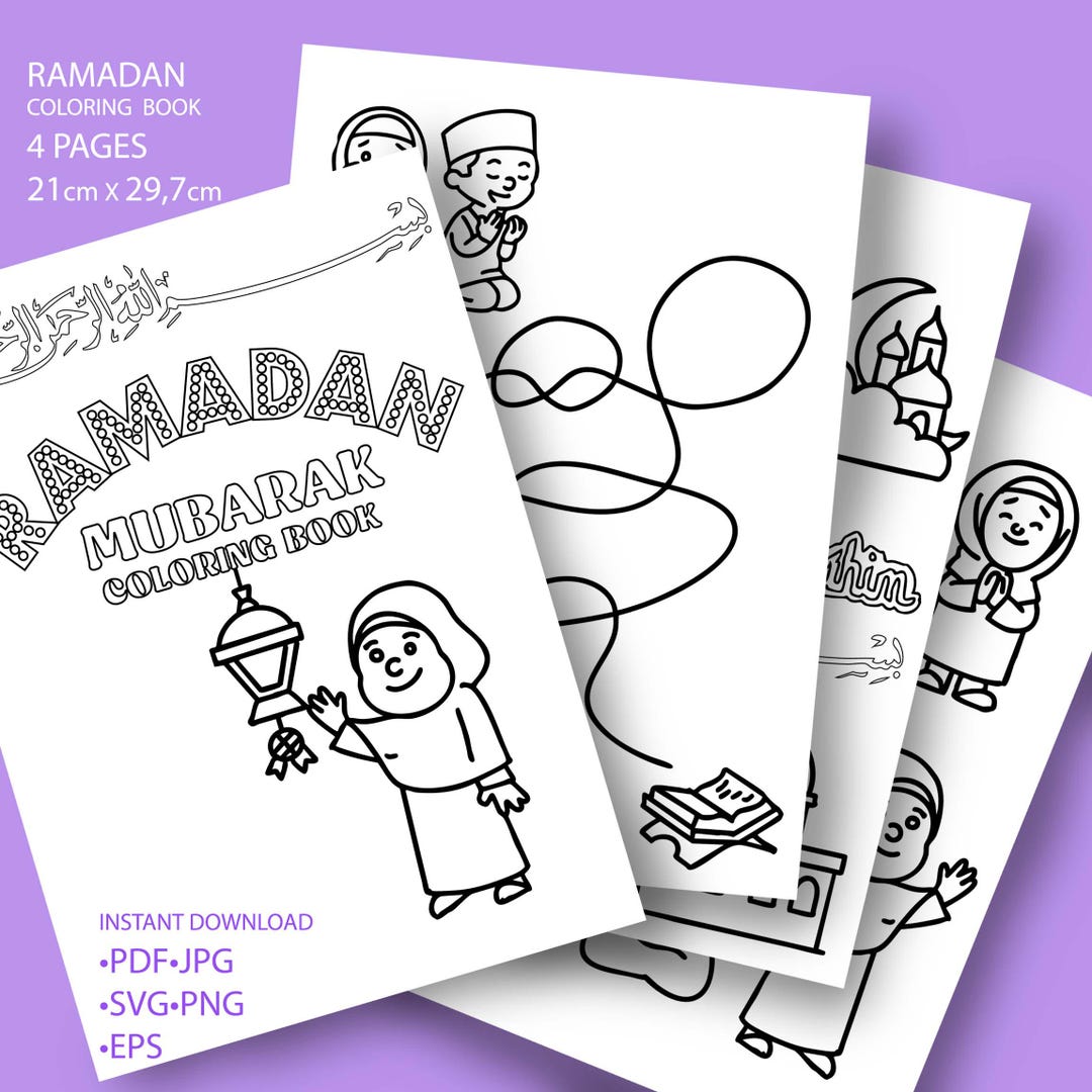 Ramadan Coloring Pages, Eid Mubarak, Eid Gifts for Kids, Ramadan Gifts ...