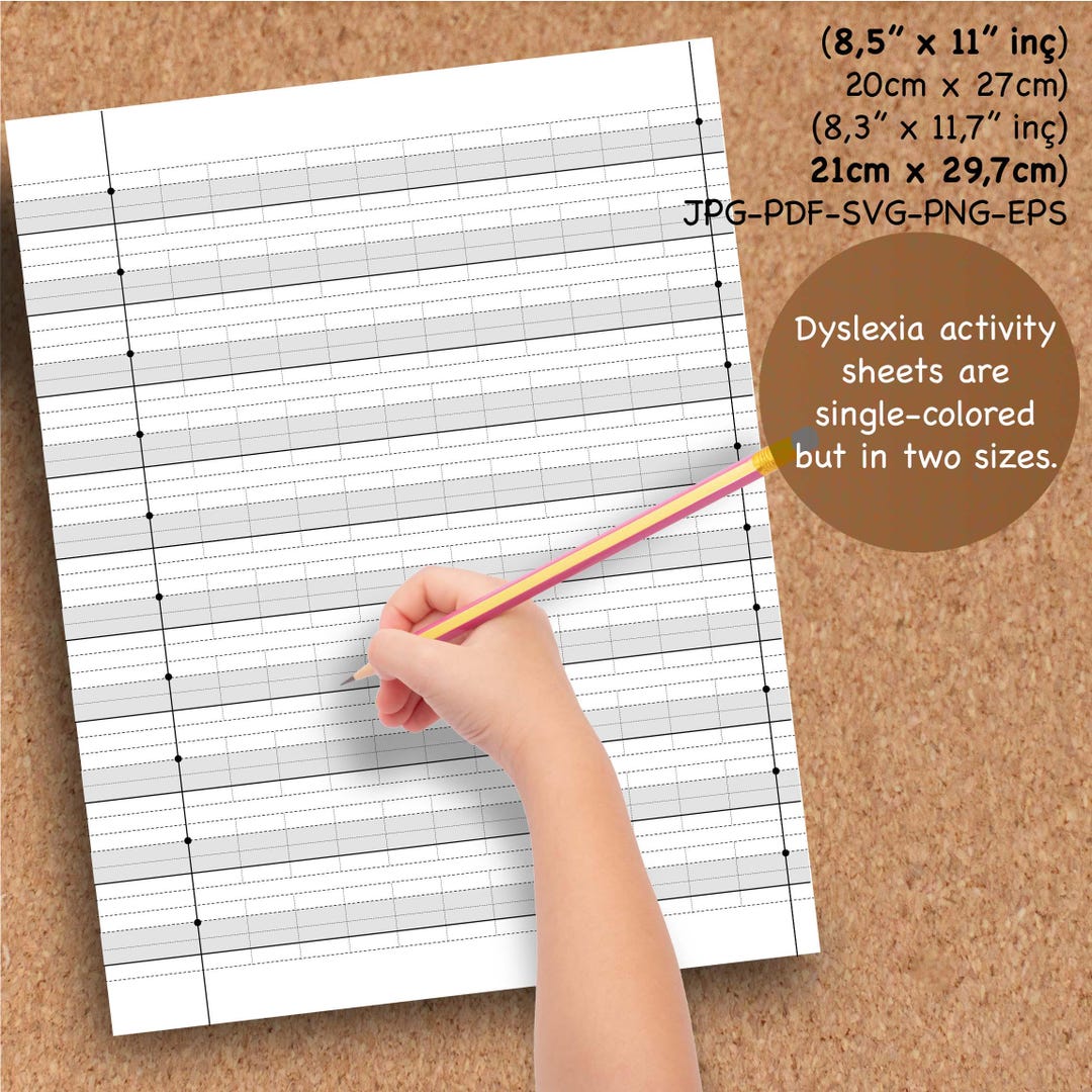 Dysgraphia Paper Printable PDF, Dyslexia Handwriting Practice, Visual ...