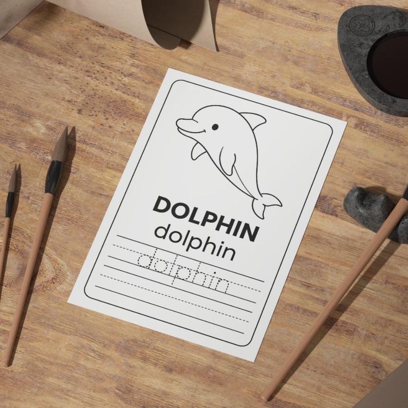 Animal Tracing Worksheets for Kids | Handwriting Practice Pages | Cute ...