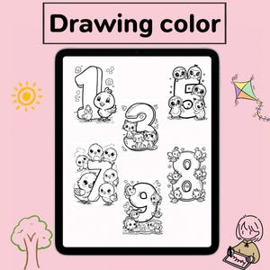 Cute Animal Number Coloring Pages for Kids | 1-9 Printable Counting ...