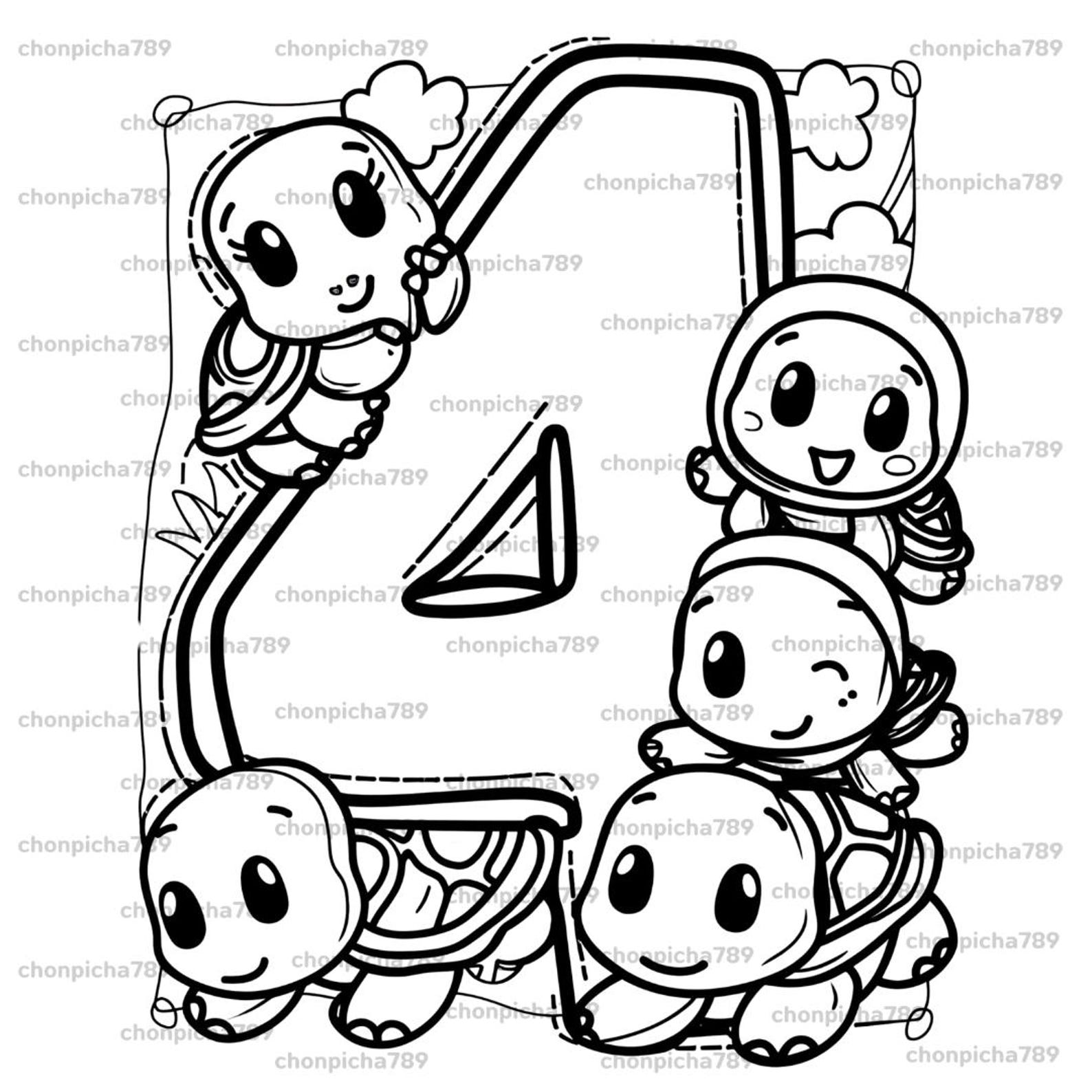 Cute Animal Number Coloring Pages for Kids | 1-9 Printable Counting ...