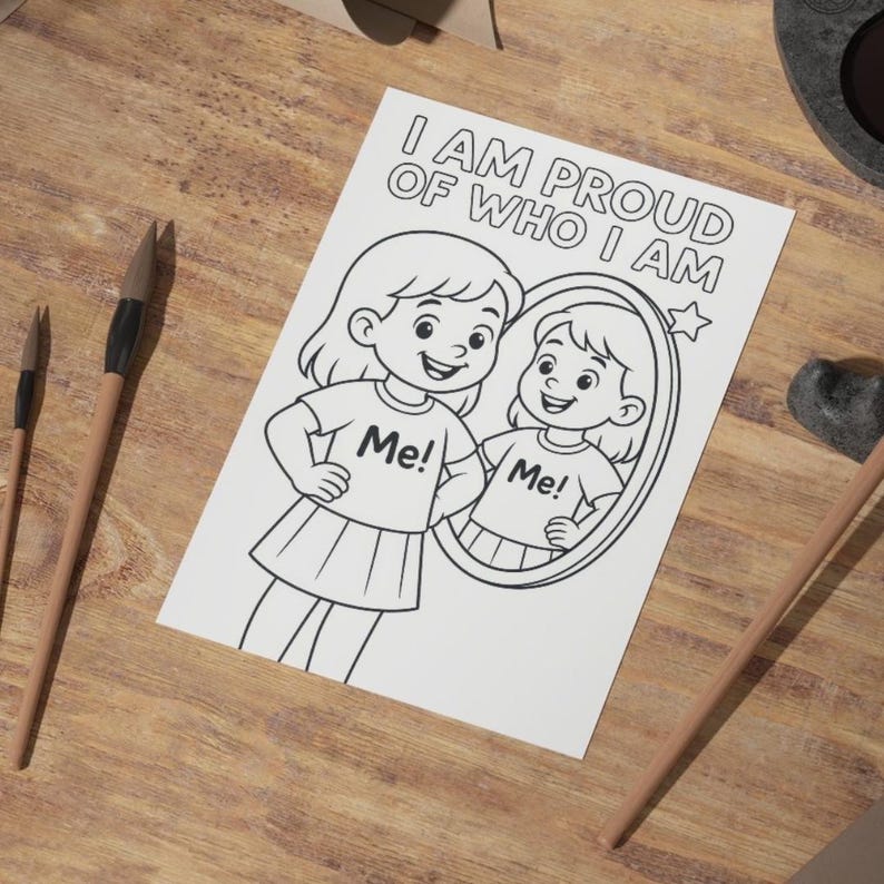 Printable Kindness & Confidence Coloring Pages for Kids ,self-worth ...