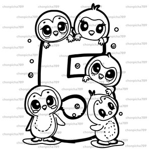 Cute Animal Number Coloring Pages for Kids | 1-9 Printable Counting ...