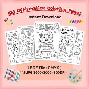Printable Kindness & Confidence Coloring Pages for Kids ,self-worth ...