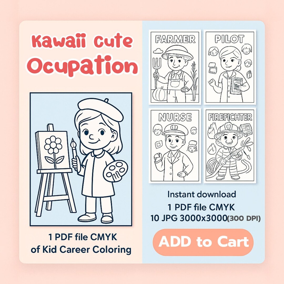 Jobs Coloring Pages for Kids | Occupation Coloring Book | Printable ...
