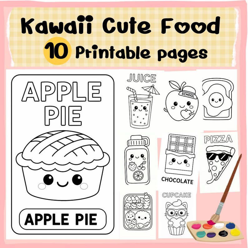 Kawaii Food Coloring Pages for Kids ,cute Snacks & Drinks Printable ...