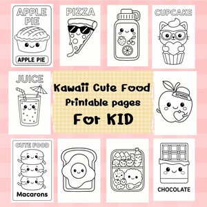 Kawaii Food Coloring Pages for Kids ,cute Snacks & Drinks Printable ...