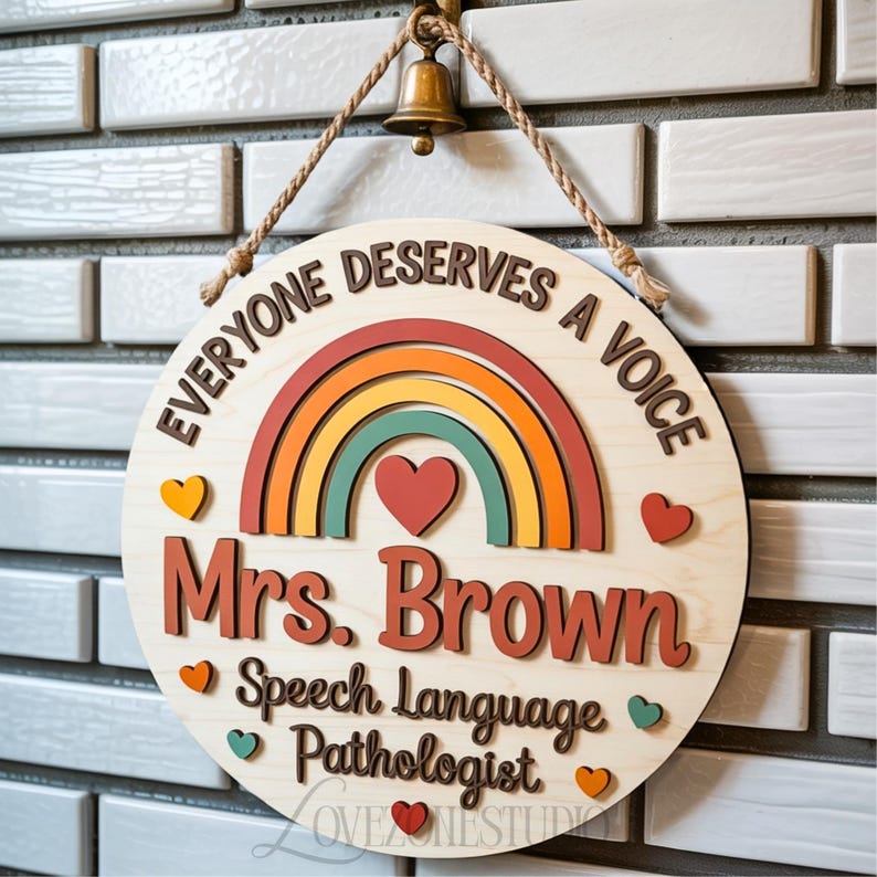 Custom Welcome to Speech 3D Wooden Door Sign, Speech Therapy Door Sign ...