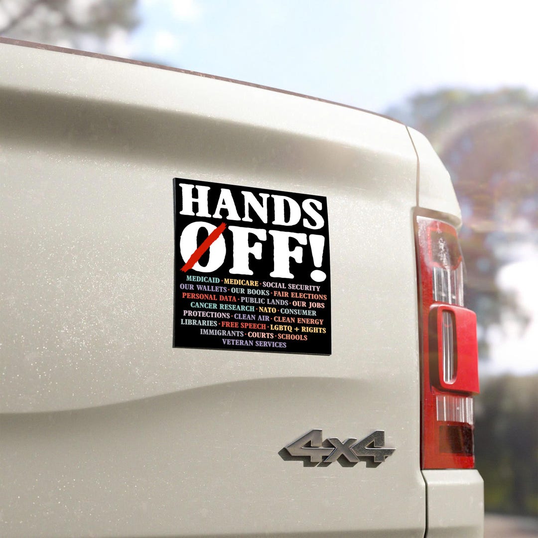 Hands off Protest Anti Trump Car Magnet, Anti Fascism Fascist MAGA ...