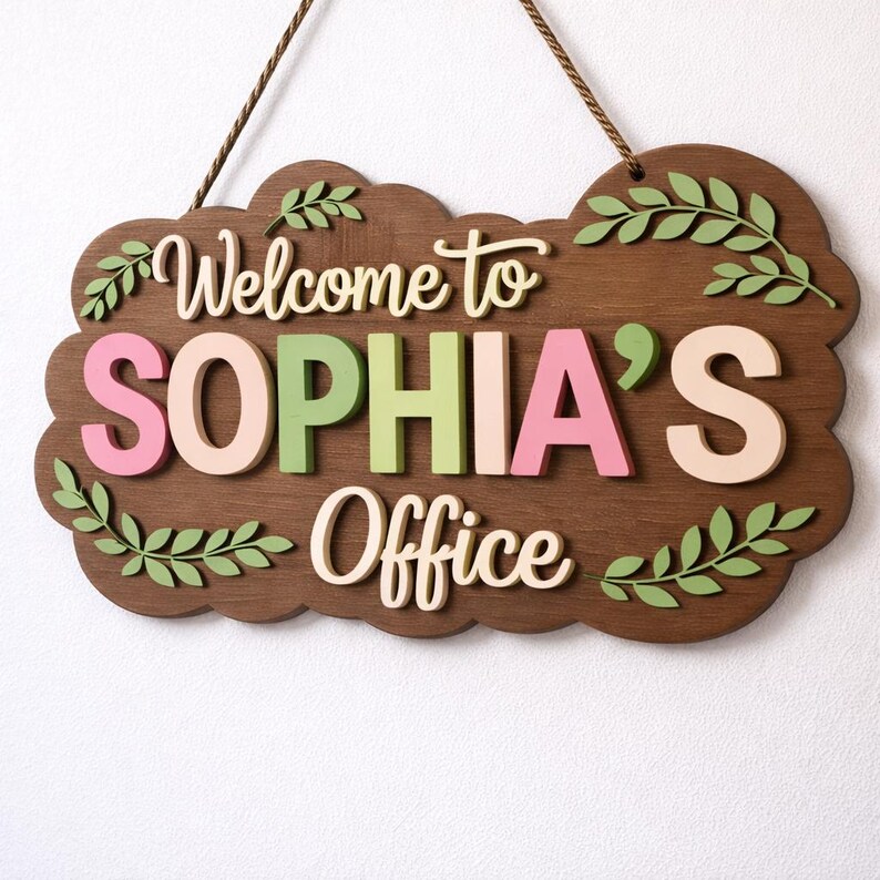 Custom Office Door Sign, Personalized Name Office Plaque, Wooden ...