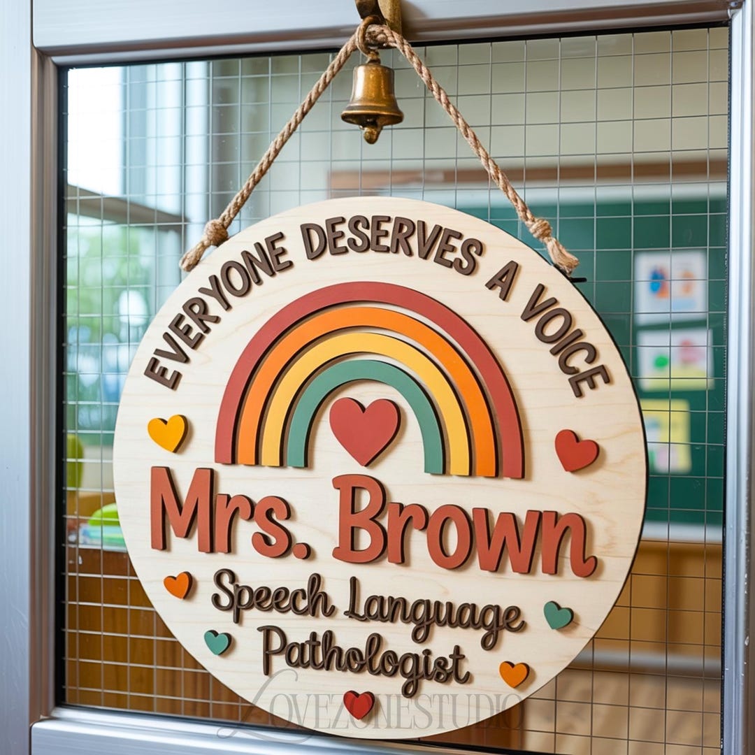 Custom Welcome to Speech 3D Wooden Door Sign, Speech Therapy Door Sign ...