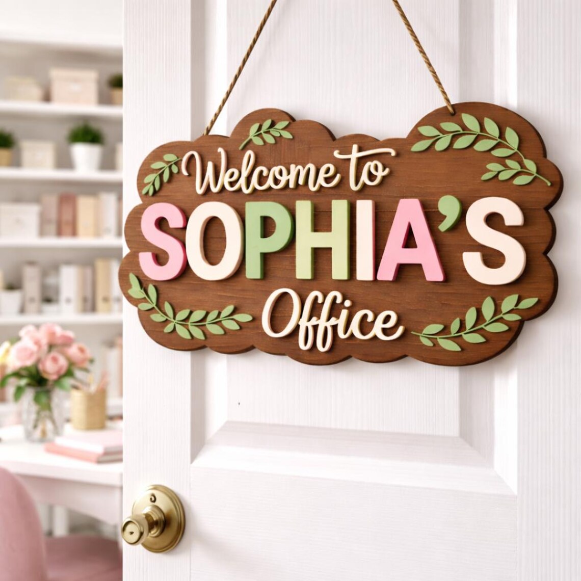 Custom Office Door Sign, Personalized Name Office Plaque, Wooden ...