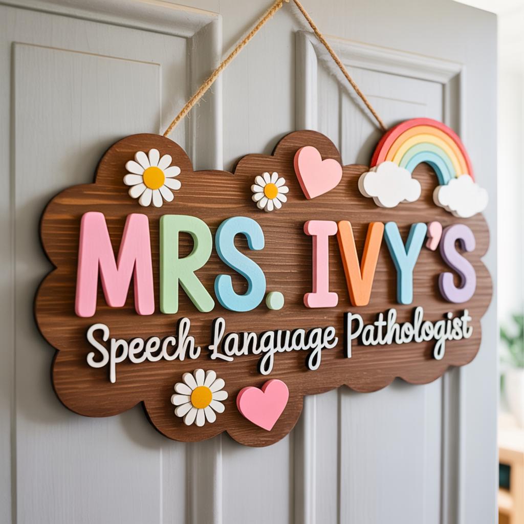 Custom Welcome to Speech 3D Wooden Door Sign, Speech Therapy Door Sign ...