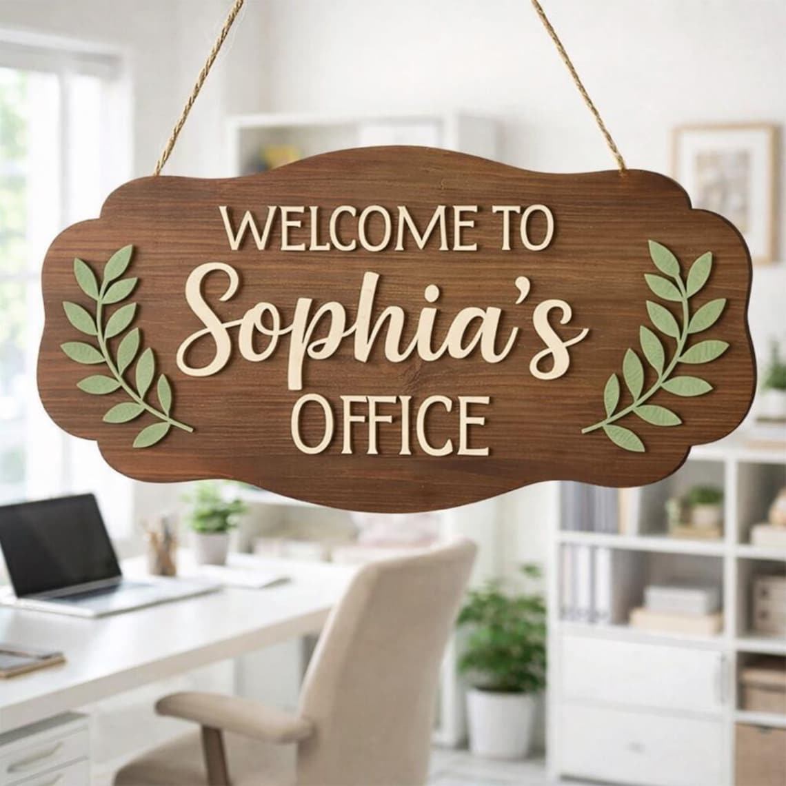Personalized Office Door Sign, Custom Wooden Name Plaque, Welcome ...