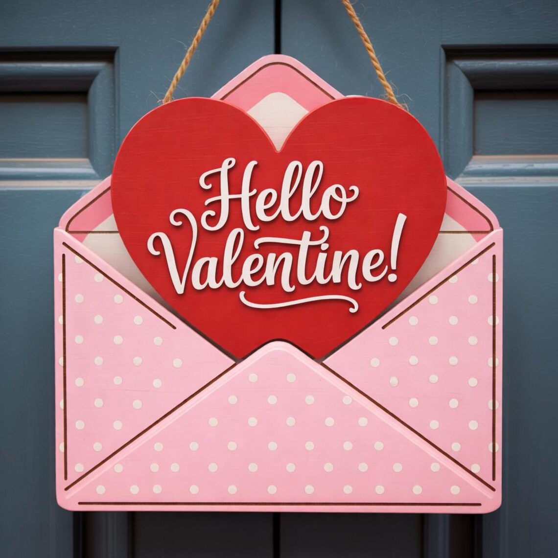 Valentines Welcome Wooden Door Sign, Romantic Welcome Door Hangers ...