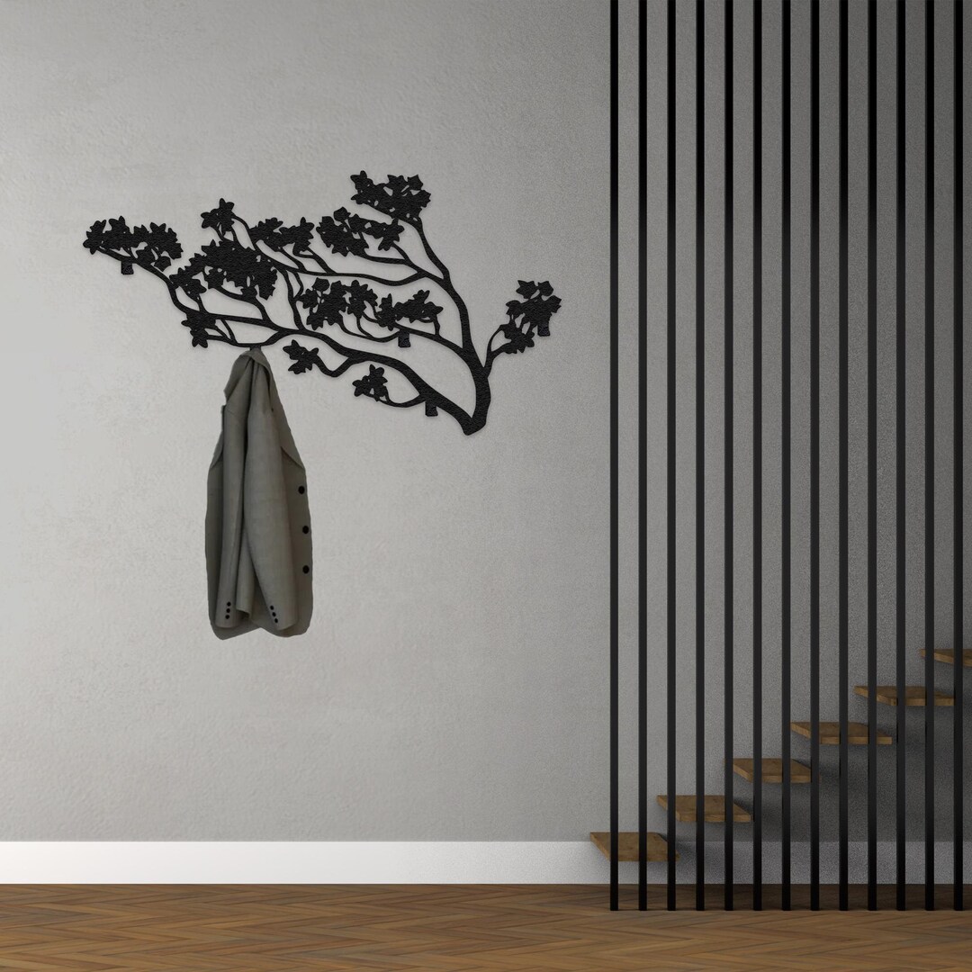 Leafy Tree Branch Hooks,wall Tree Coat Hanger,modern Key Holder,hat ...