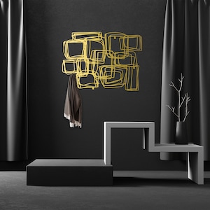 Metal Wall Coat Rack, Abstract Metal Wall Decor,entryway Metal ...