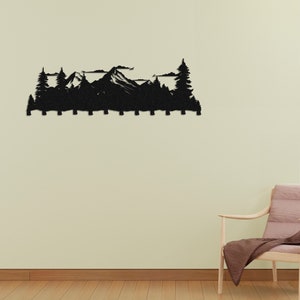 Large Metal Coat Rack, Mountain Coat Rack, Wall Mount Rustic Coat ...