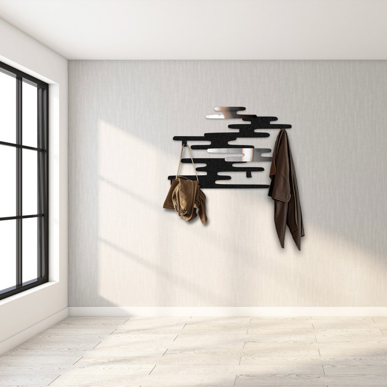 Modern Abstract Design Plexiglass and Metal Wall Hanger, Modern ...