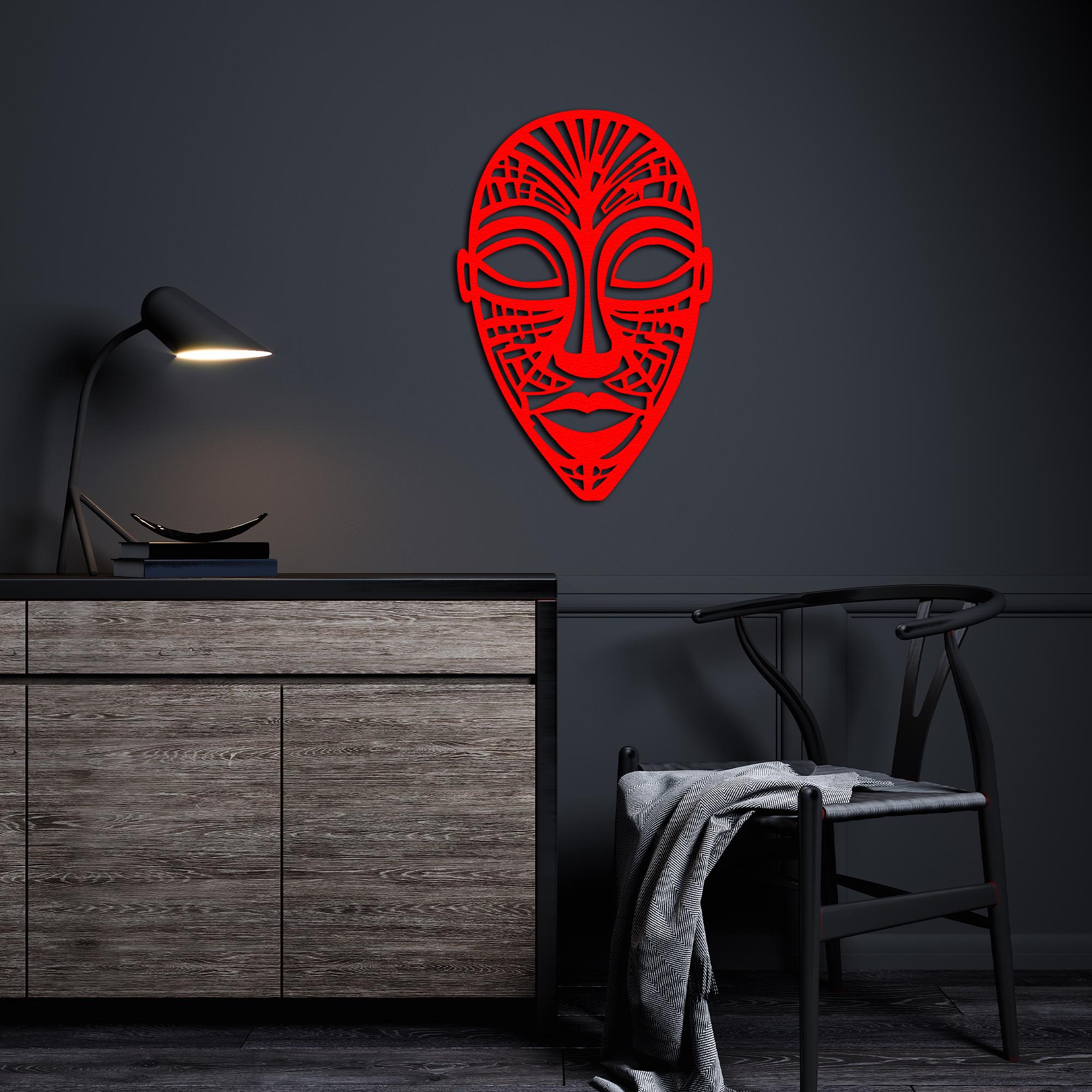African Woman Mask Metal Wall Decor, Metal Face Mask Wall Art ...