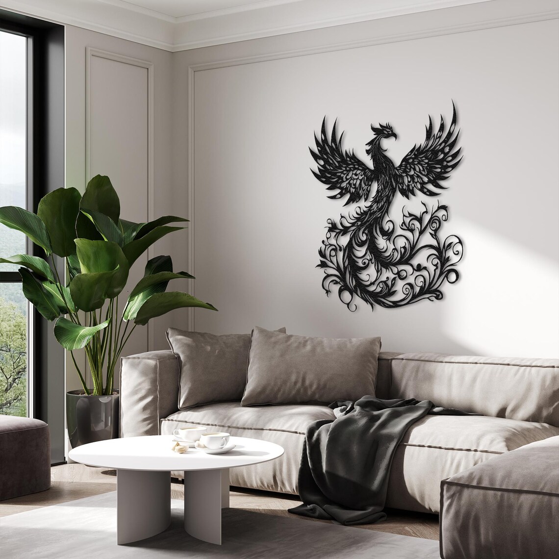 Gold Phoenix Metal Wall Decor,large Phoenix Wall Art,contemporary Wall ...