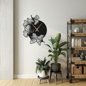 Azalea Flower Wall Clock, Large Metal Wall Clock, Silent Unique Wall Clock, Gold Clocks for Wall ...
