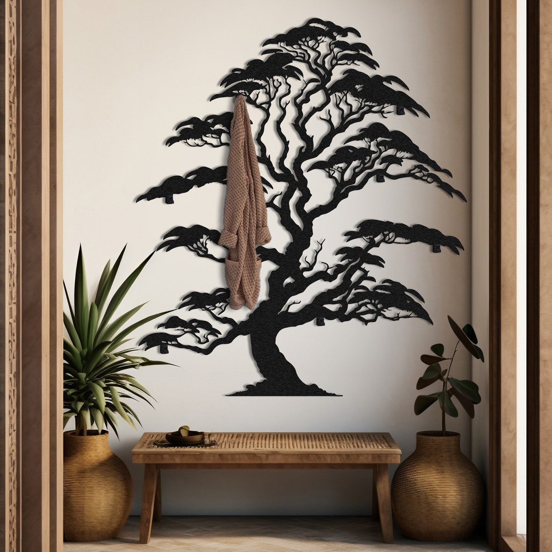 Large Metal Coat Rack, Tree of Life Coat Rack, Wall Mount Rustic Coat ...