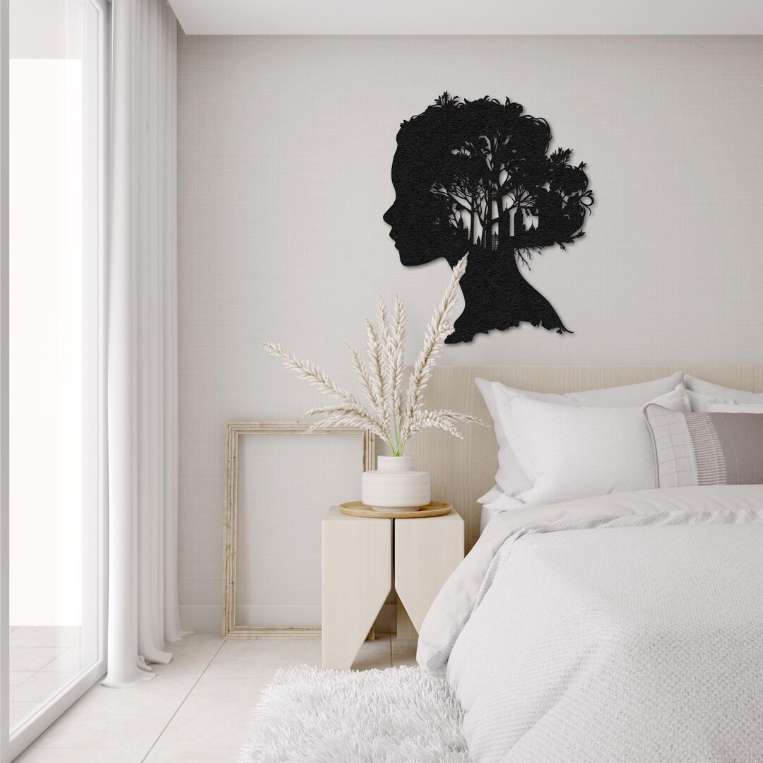 Overthinking Chaotic Woman Metal Wall Decor, Minimalist Wall Art, Metal ...
