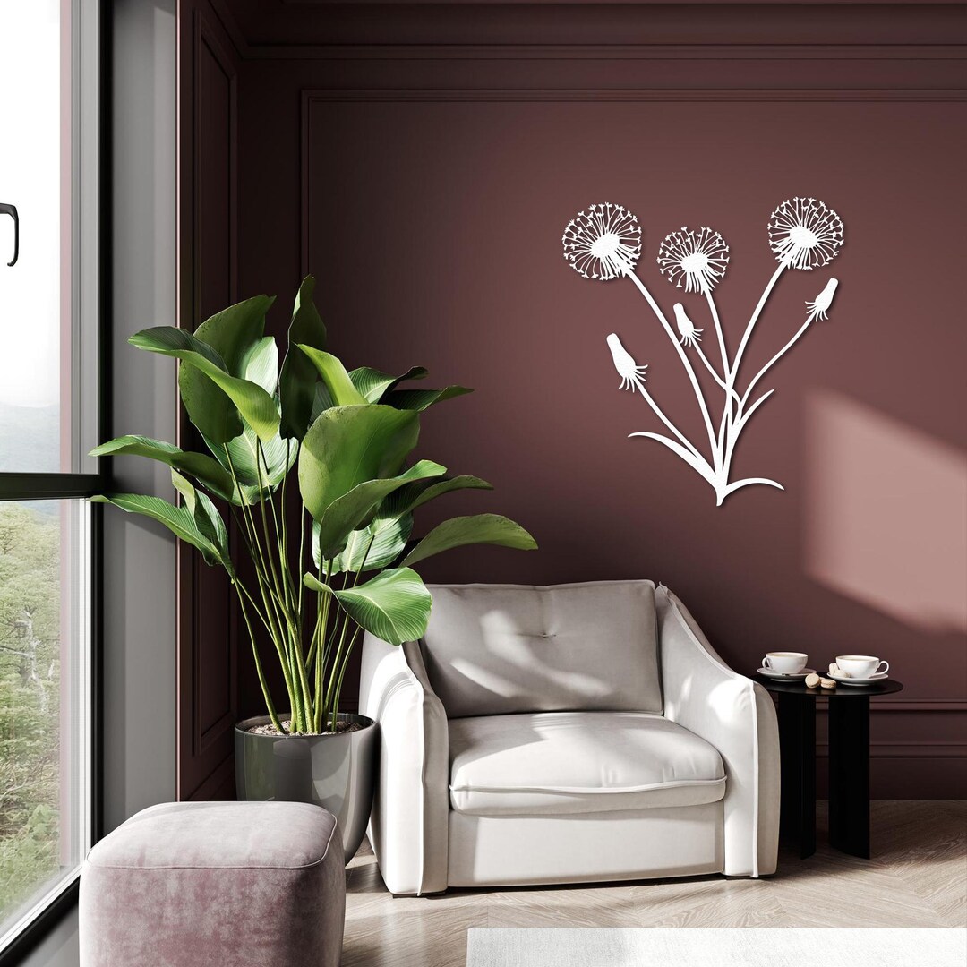 Dandelion Flower Metal Wall Decor, Dandelion Wall Art, Unique Home ...