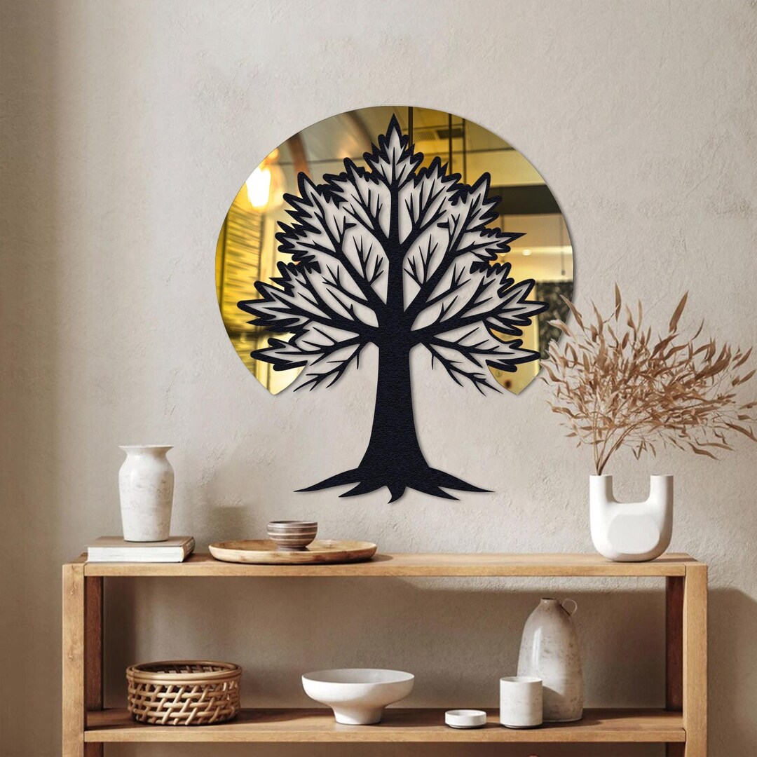 Tree of Life Plexiglass Modern Mirror Metal Decor,maple Tree Metal Wall ...
