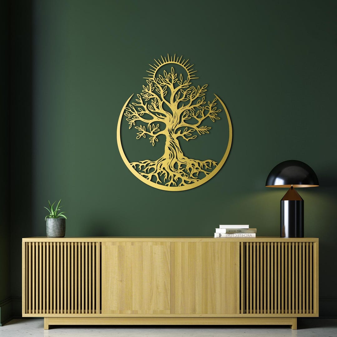 Tree of Life Wall Art With Moon and Sun,tree of Life Wall Decor,tree of ...