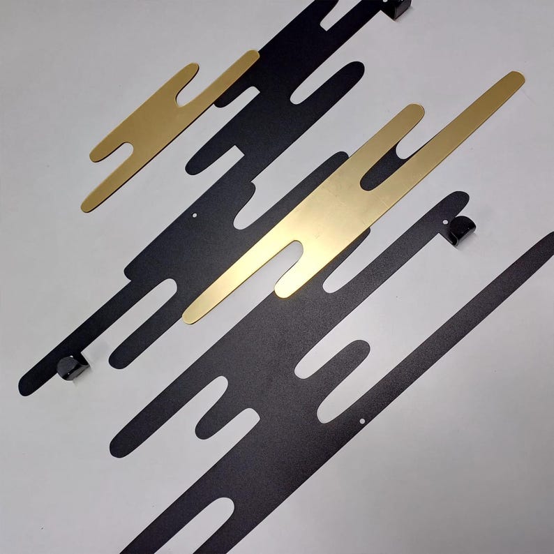 Modern Abstract Design Plexiglass and Metal Wall Hanger, Modern ...
