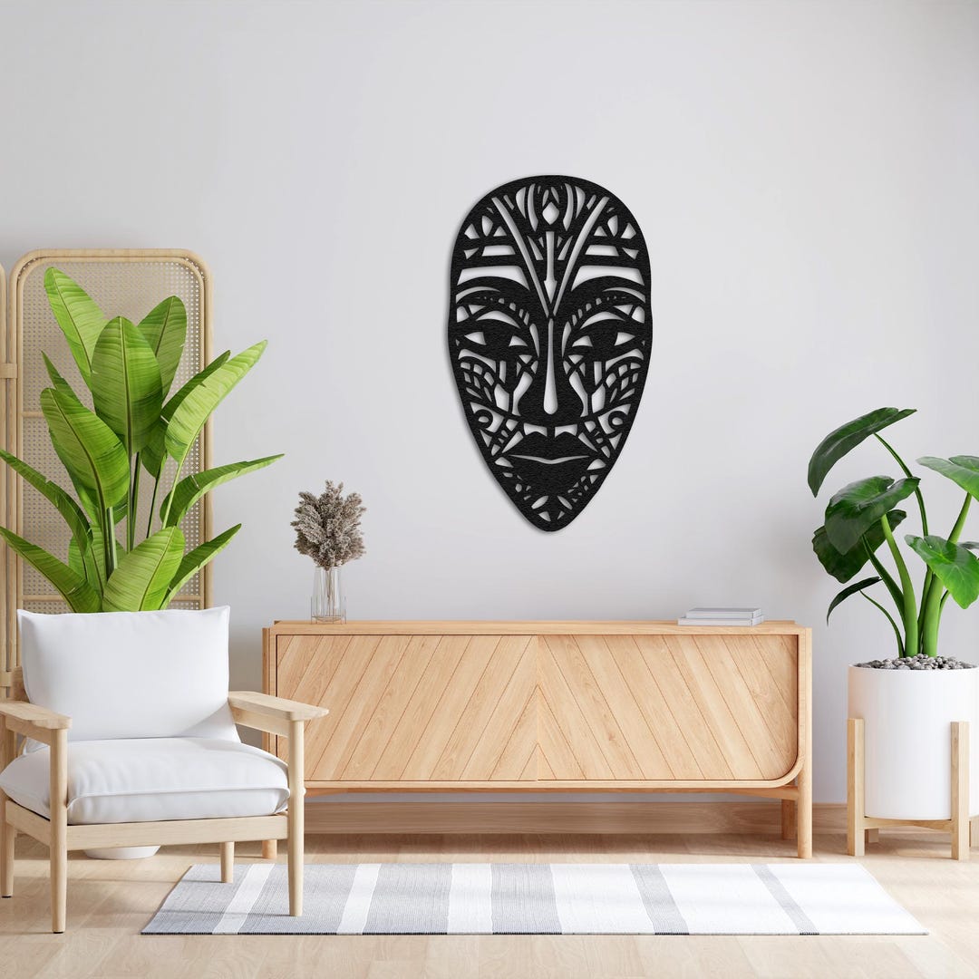 African Woman Mask Metal Wall Decor,metal Face Mask Wall Art ...