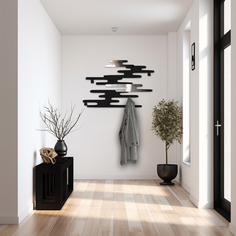 Modern Abstract Design Plexiglass and Metal Wall Hanger, Modern ...