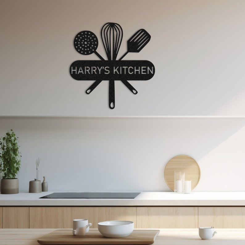 Custom Kitchen Metal Sign: Modern Wall Art Decor - Etsy