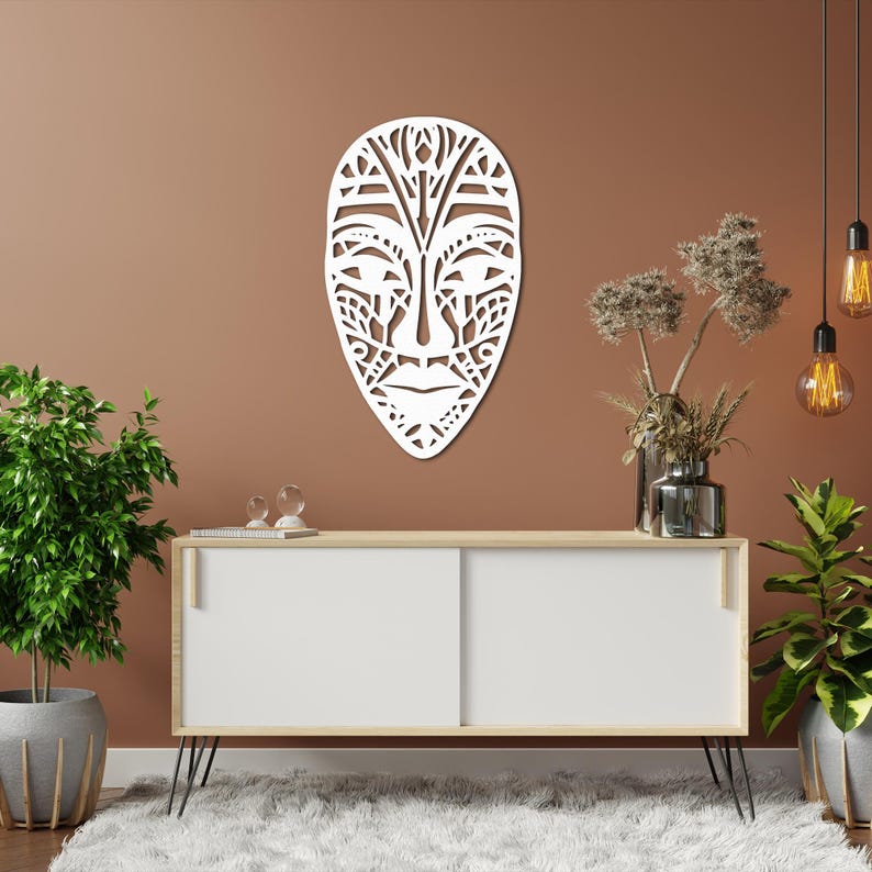 African Woman Mask Metal Wall Decor,metal Face Mask Wall Art ...