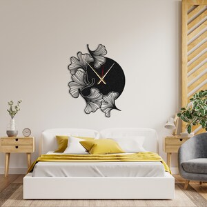Azalea Flower Wall Clock, Large Metal Wall Clock, Silent Unique Wall Clock, Gold Clocks for Wall ...