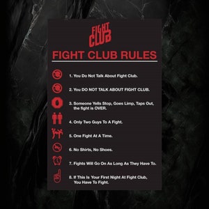 Fight Club Rules Poster , Famous Movie Poster , Wall Paper Decoration ...