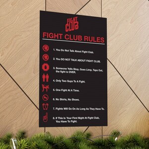 Fight Club Rules Poster , Famous Movie Poster , Wall Paper Decoration ...