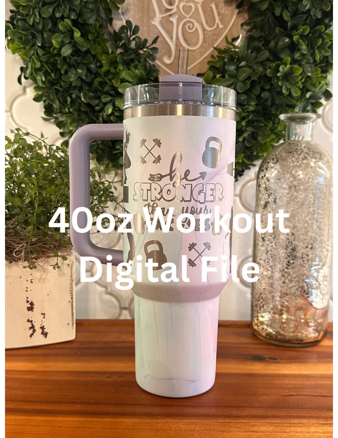 40oz Tumbler Workout Digital File | Weightlifting Digital File | SVG ...