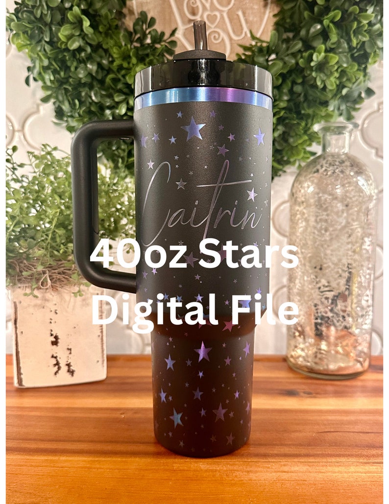 40oz Stars Digital File | Stars Tumbler Wrap | SVG | EPS | Engraving ...