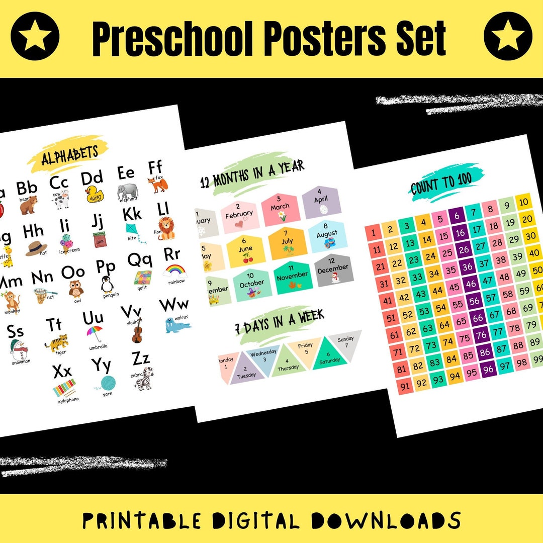 Preschool Educational Posters, Preschool Educational Charts, Preschool ...