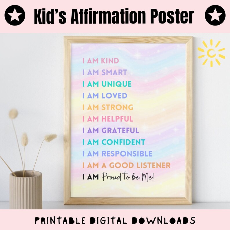 Preschooler Affirmation, Classroom Posters, Growth Mindset Affirmation ...