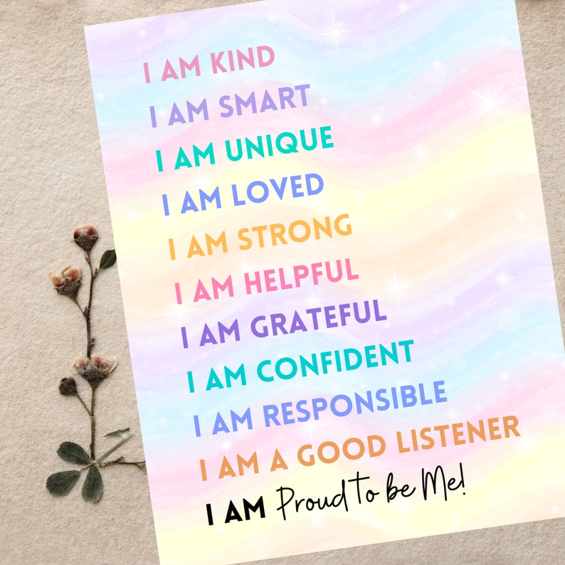 Preschooler Affirmation, Classroom Posters, Growth Mindset Affirmation ...