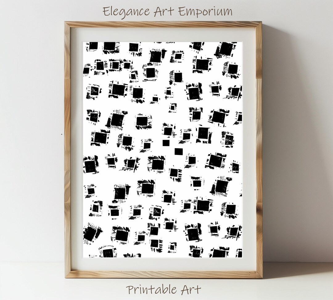 A Seamless Pattern With Foil Ink Block Print Style Wall Decor, Living ...